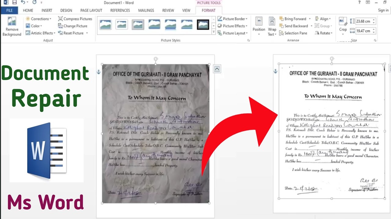 How to Old Document Repair In Microsoft Word || Old Document Convert to ...