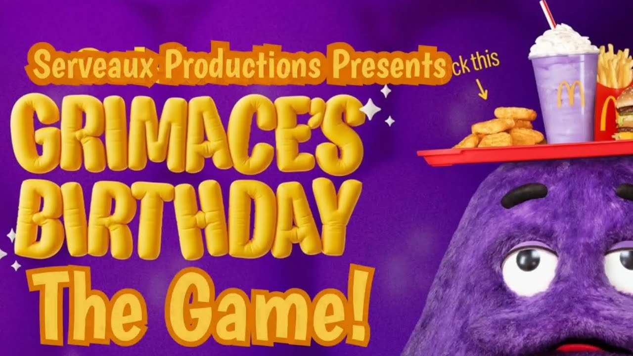 Serveaux Plays "Grimace's Birthday" 2023 Gameboy Game From McDonalds ...
