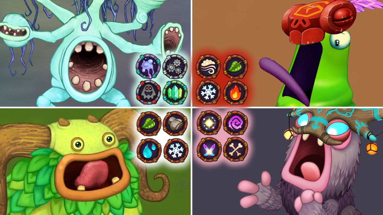 Quad Element Monsters - All Islands and Common/Rare/Epic | My Singing ...