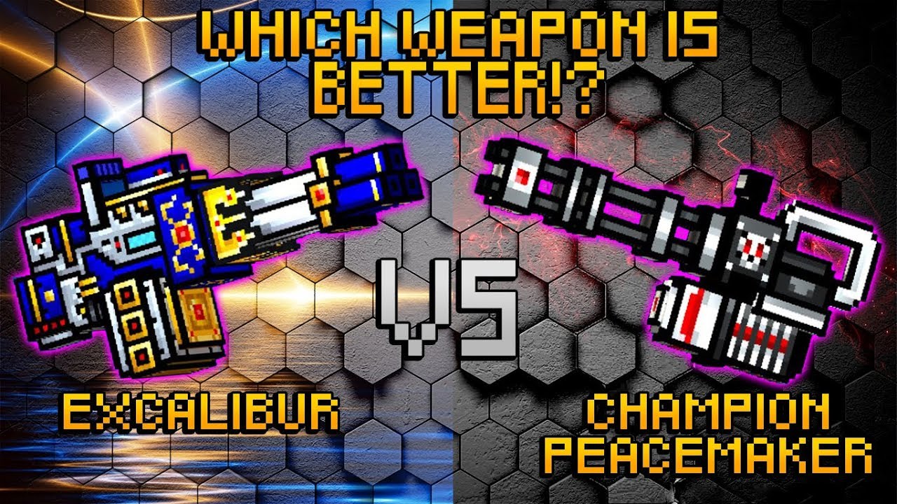 Pixel Gun 3D - Excalibur VS Champion Peacemaker - YouTube