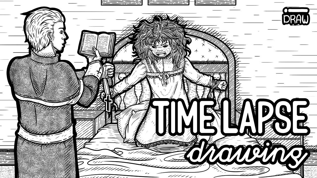Digital Drawing - Possessed Girl | Time Lapse Line Art Illustration ...