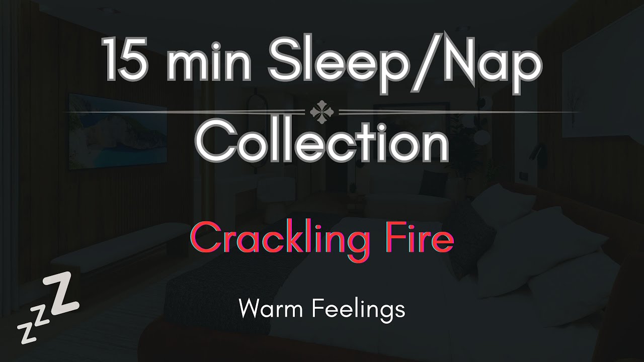 15-Minute Nap with Crackling Fire 🔥 Cozy Sleep Sounds | No Music, Black ...