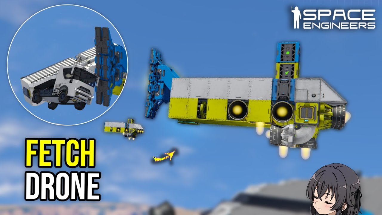 This Auto Fetch Drone Catches and Brings Things To Us, Space Engineers ...