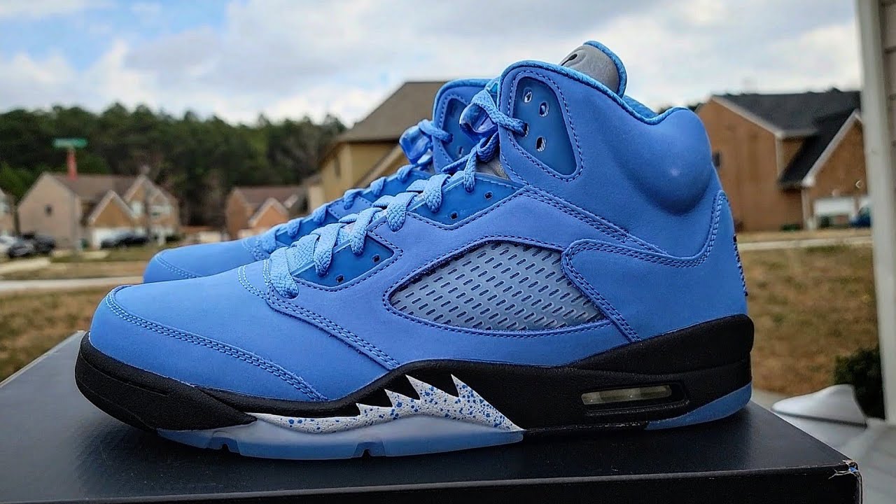 AIR JORDAN 5 UNC REVIEW!!! - YouTube