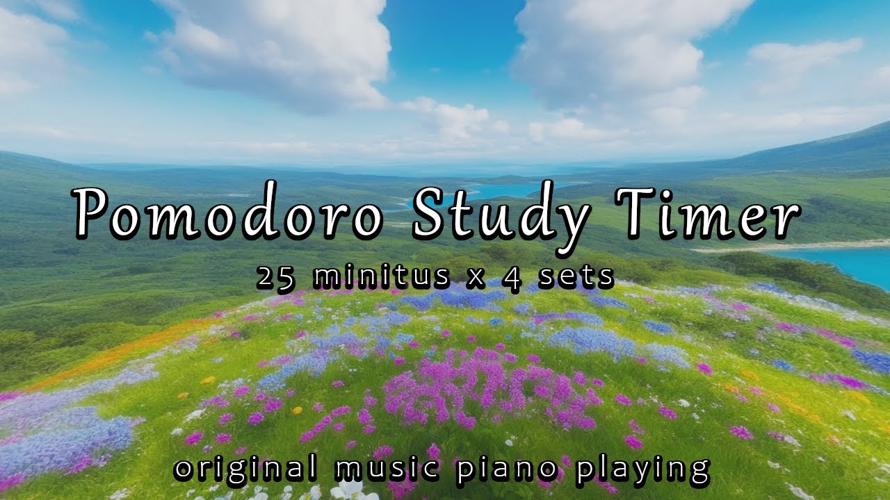 Study Timer (25 minutes x 4 sets) [Using original music #06～#12 ] for ...