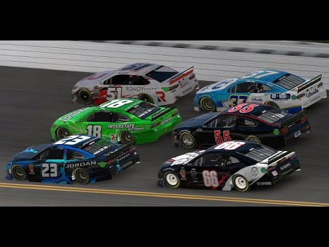 (VR) iRacing NASCAR cup series AI at Daytona: Crazy 4 wide racing - YouTube