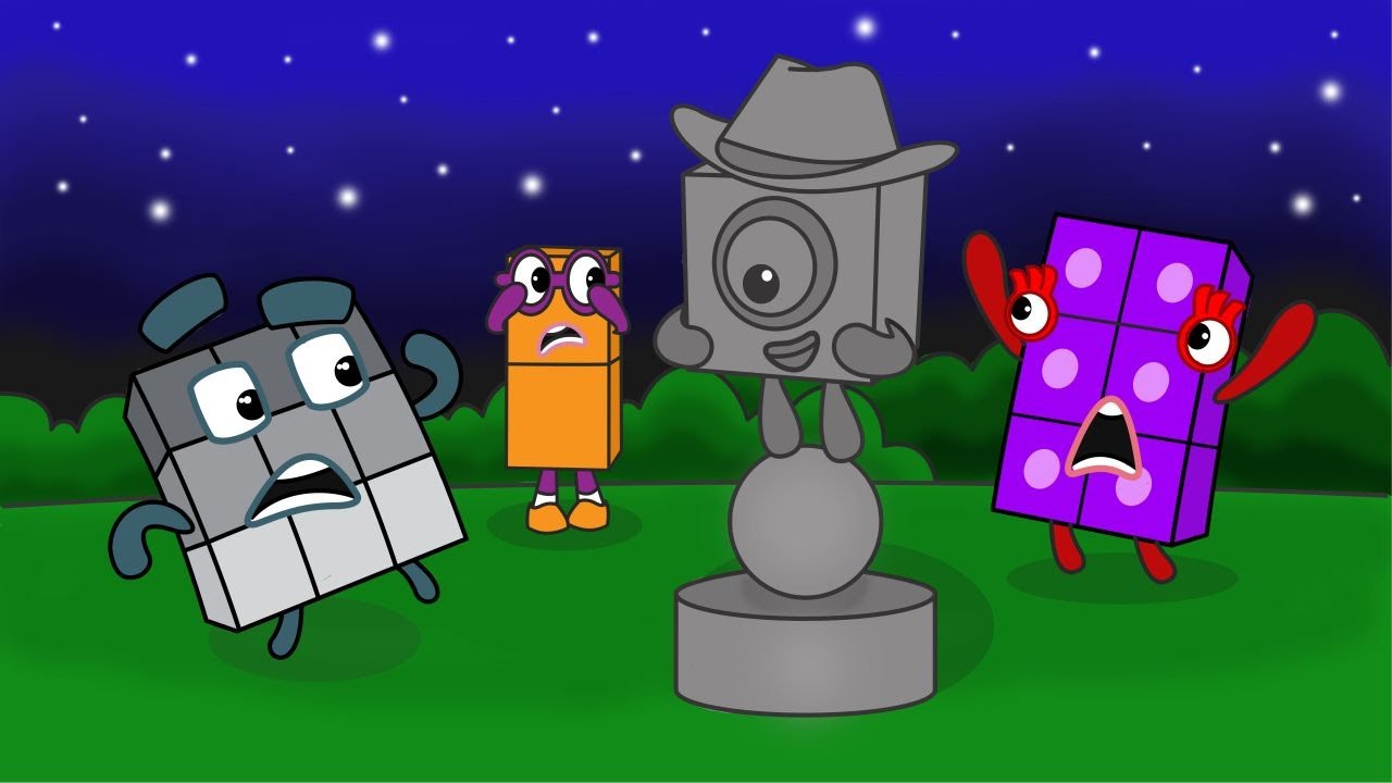 Don't be afraid! This is just a Numberblocks 1 stone statue ...
