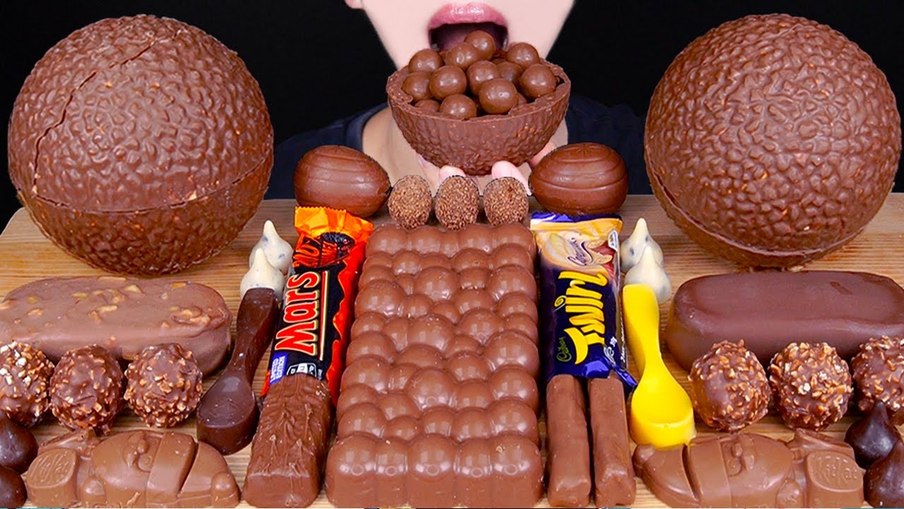 ASMR GIANT FERRERO ROCHER MALTESERS MAGNUM CHOCOLATE ICE CREAM DESSERT ...