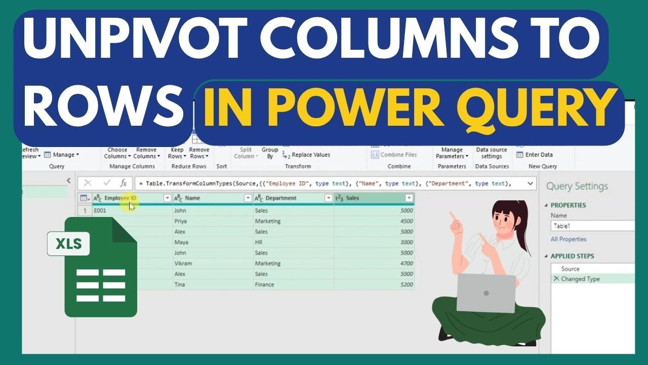 How to Unpivot Columns to Rows Using Power Query #excel #exceltips # ...