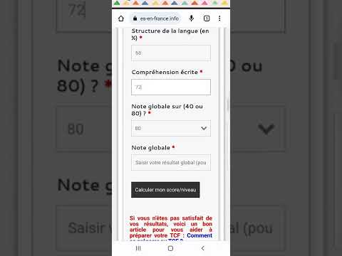Outil pour calculer votre score TCF (A1, A2, B1, B2, C1 et C2) - YouTube