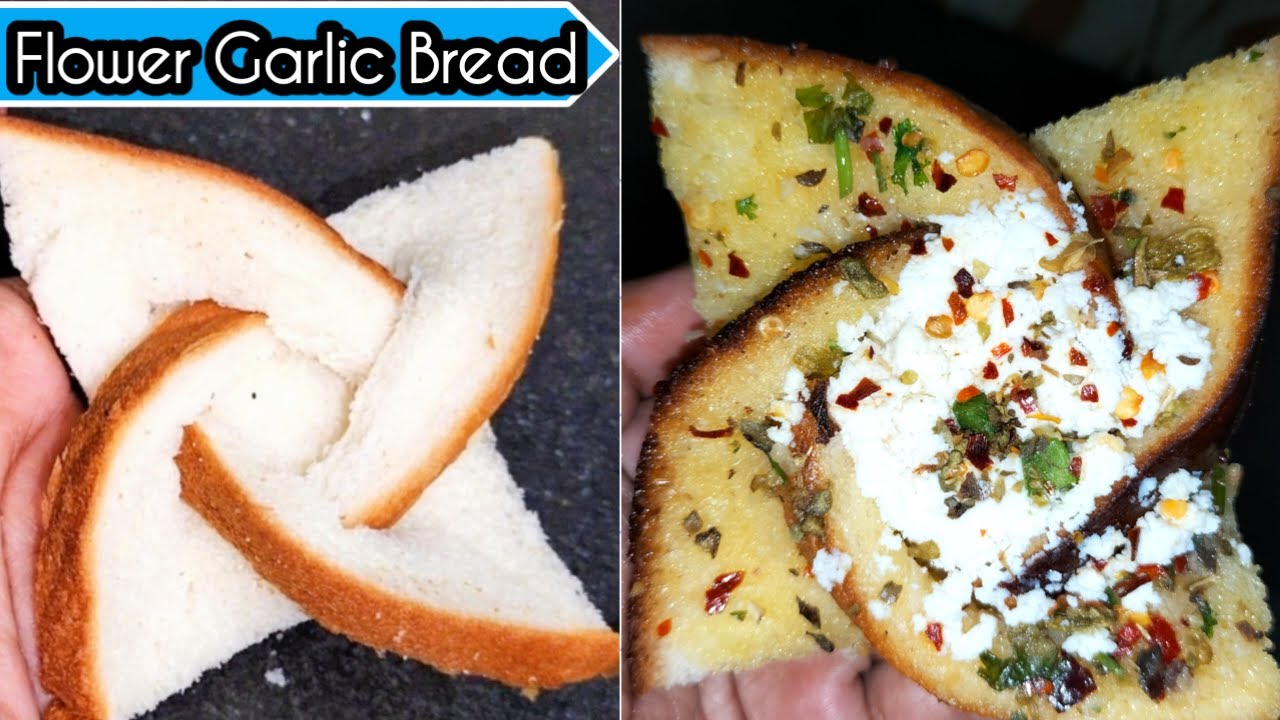 Flower Shape Garlic Bread | Unique Garlic Bread Recipe | Pinwheel ...