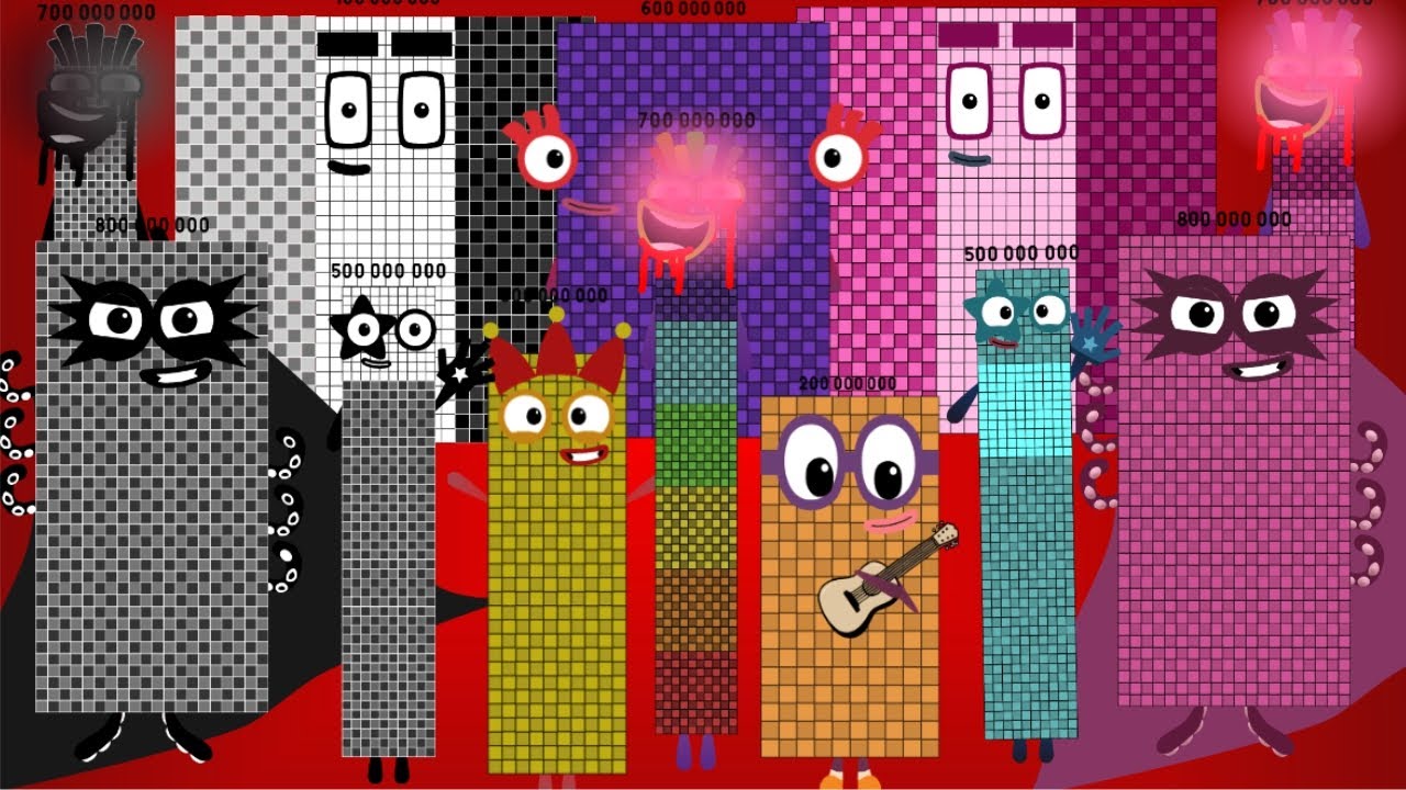 Normal vs. PinkGirl vs Negative: Jolly Numberblocks Band (100M-1B) Epic ...