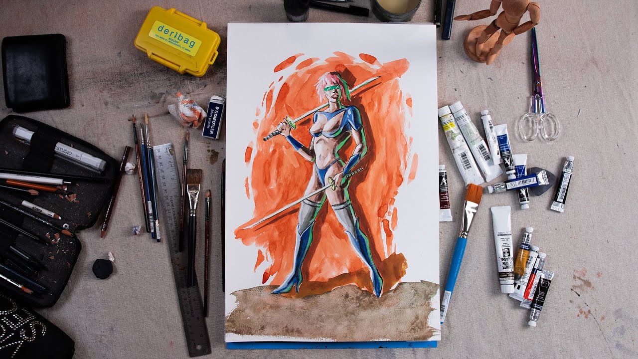 Illustrating CUSTOM Character - (Full Process) - YouTube