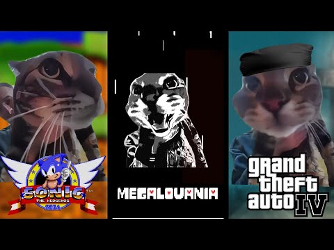 Cat Meows into door camera meme but in popular games