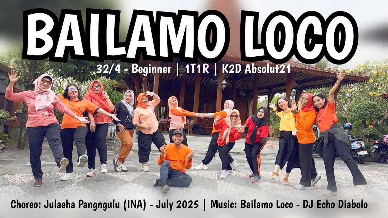 Bailamo Loco Line dance | Beginner | @julaehapangngulu (INA) - July ...