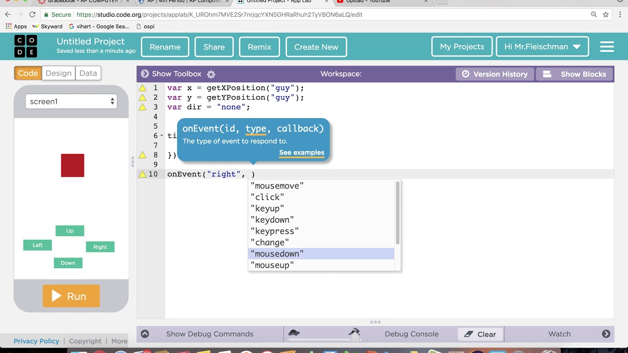 APP LAB - Continuous movement - YouTube