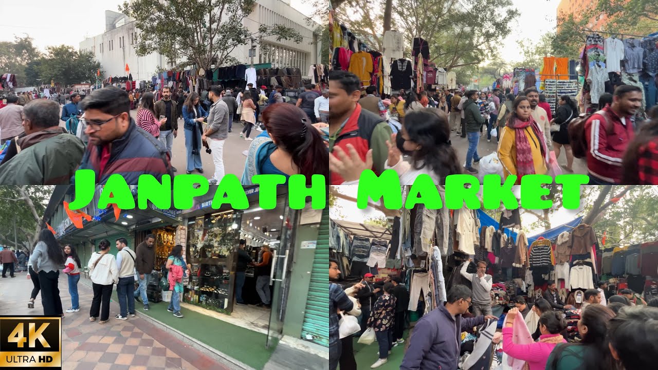 Walk through in janpath market Connaught place 4k video - YouTube