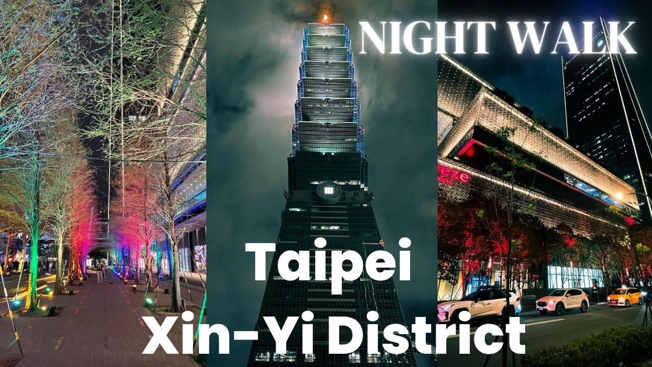 Night Walk in Taipei Xin Yi District. POV Taipei 101 - YouTube