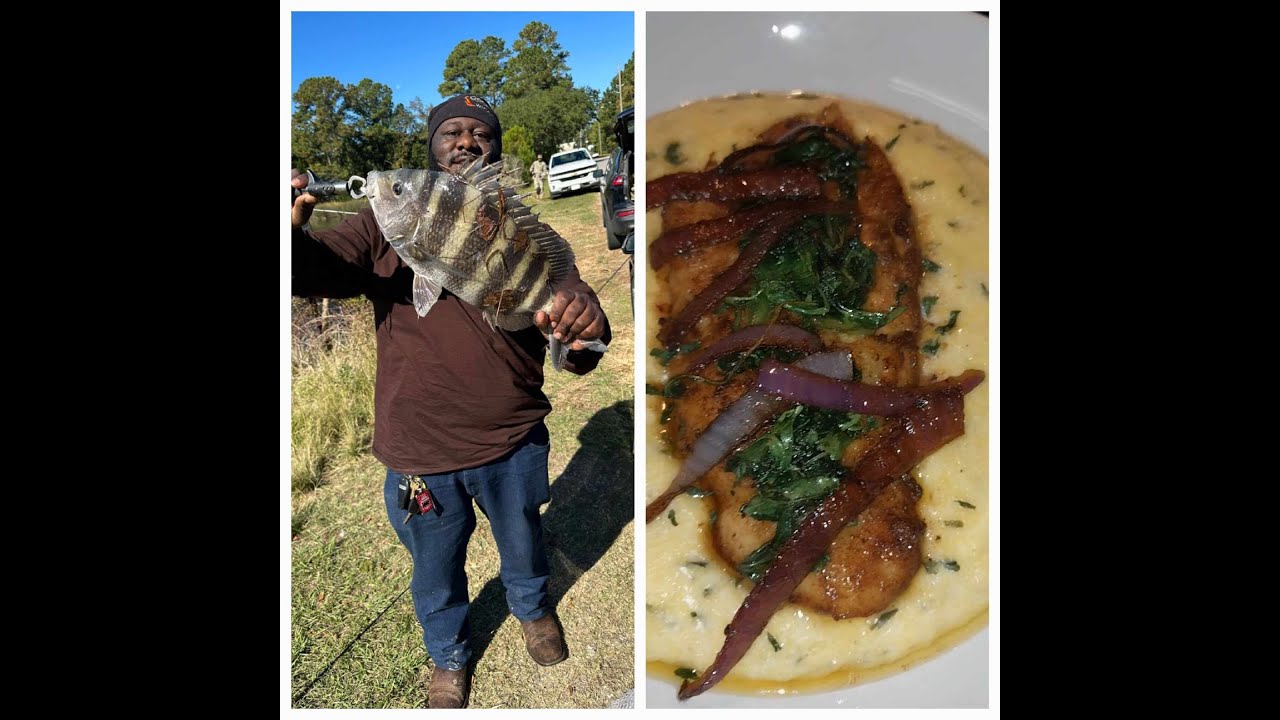 Sheepshead Catch and Cook! Seasoned Grits and Pan Seared Sheepshead ...