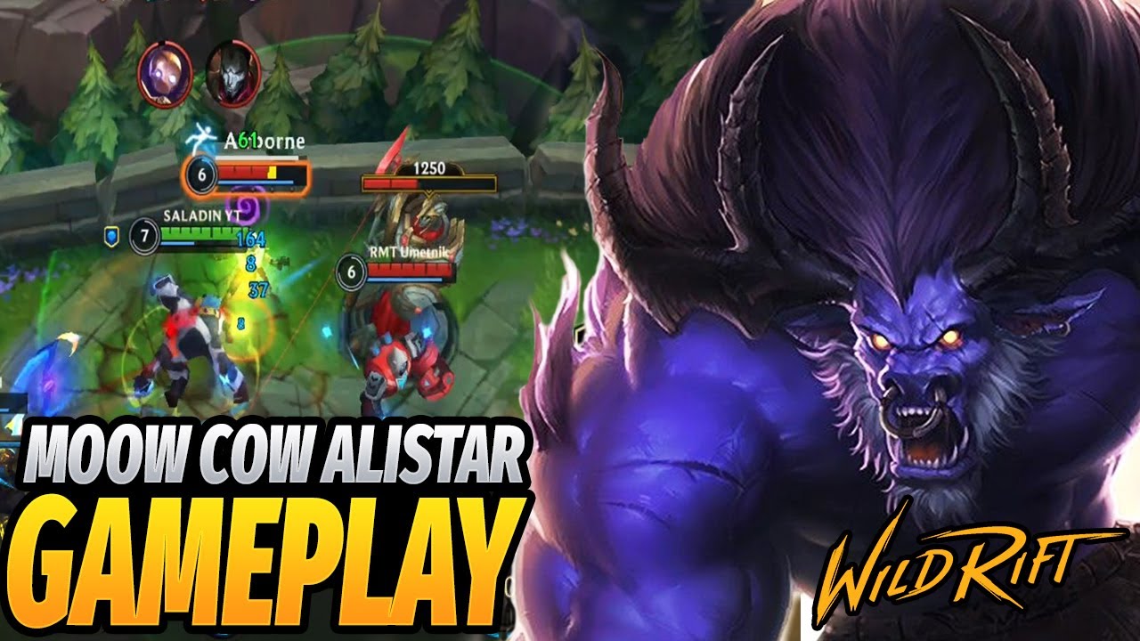 WILD RIFT MOOW COW ALISTAR SKIN GAMEPLAY - YouTube