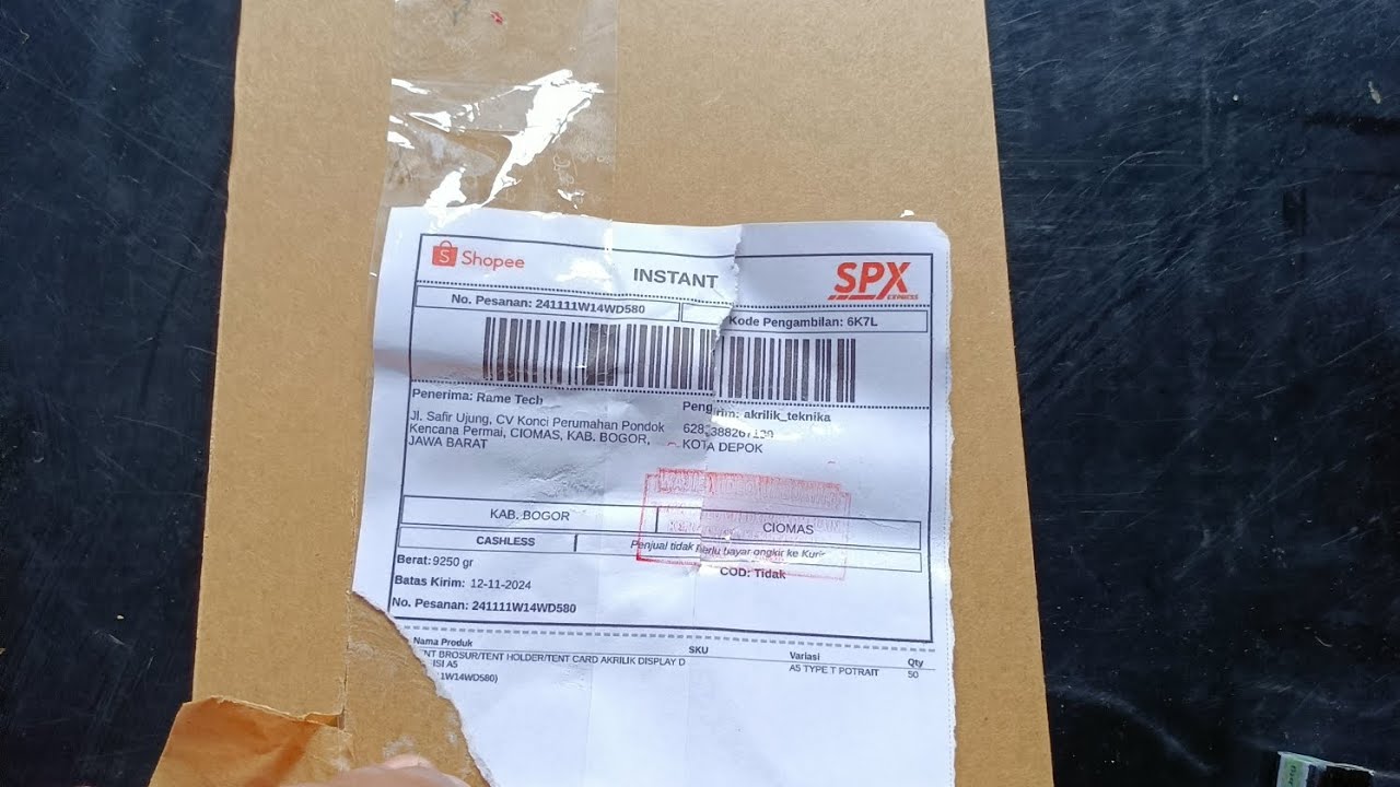 241111W14WD580 unboxing Akrilik A5T pecah 1pcs - YouTube
