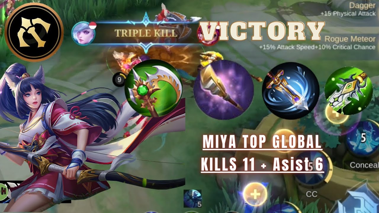 Victory Miya Top Global Medals Gold Build Miya Tersakit - Mobile ...