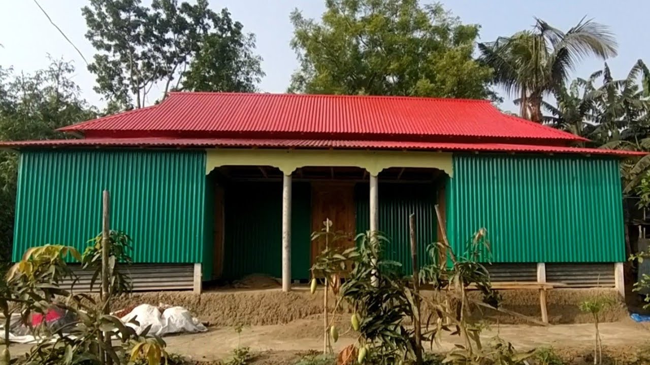 Tiner gore || nuton dejain tin house || village tin house || tiner bari ...