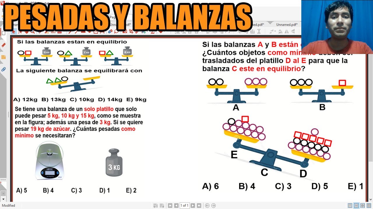 PESADAS Y BALANZAS RAZONAMIENTO MATEMATICO PROBLEMAS RESUELTOS - YouTube