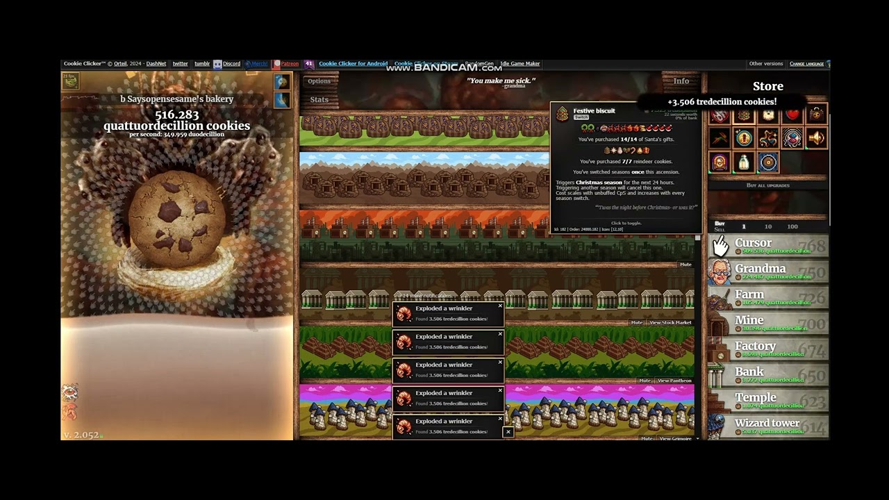 I tried using the crustulum mod in cookie clicker (and went crazy ...