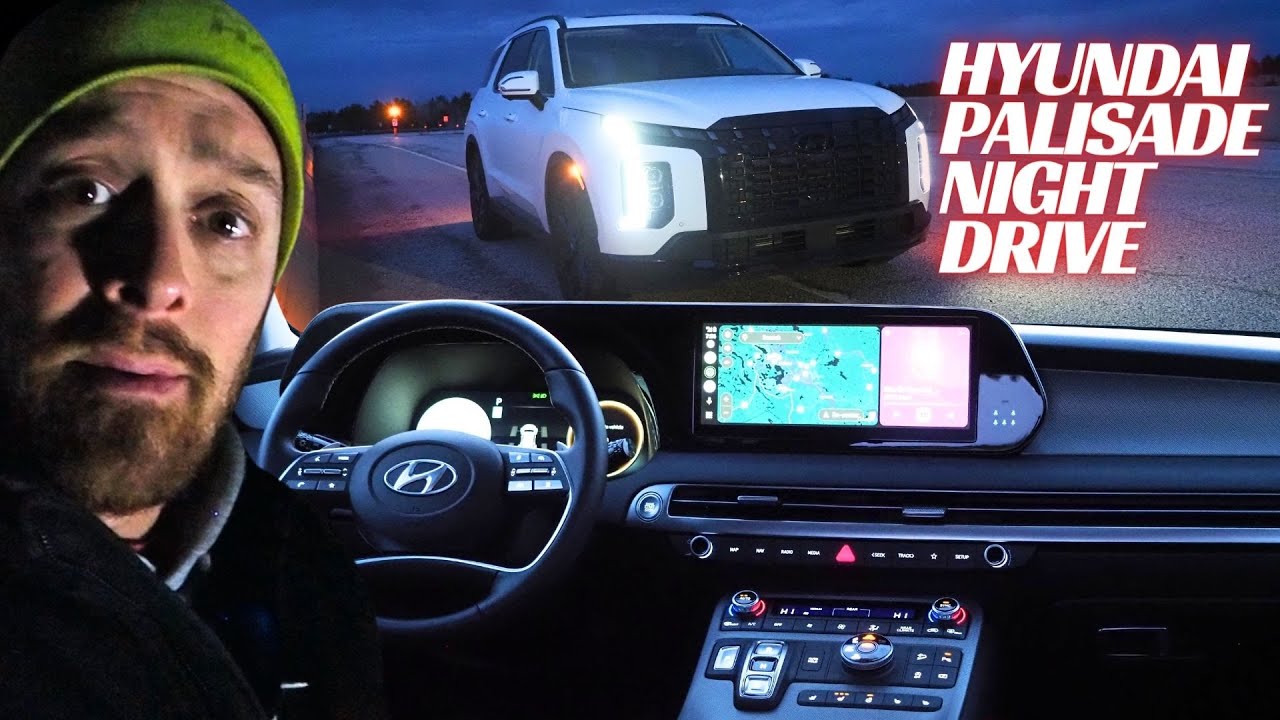 Hyundai Palisade Night Drive: How are the Headlights, Instruments and ...