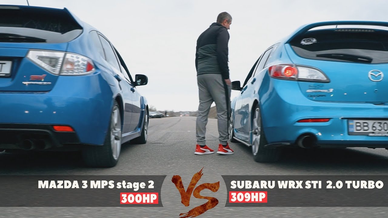 Mazda 3 MPS st2 vs Impreza WRX STI - YouTube
