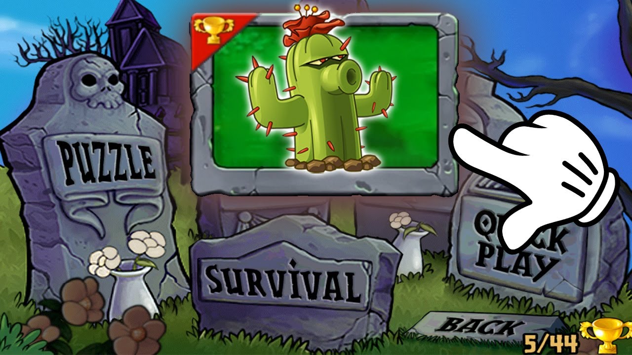 Cactus and the hardest mode in Survival - Future Champion | Plants vs ...
