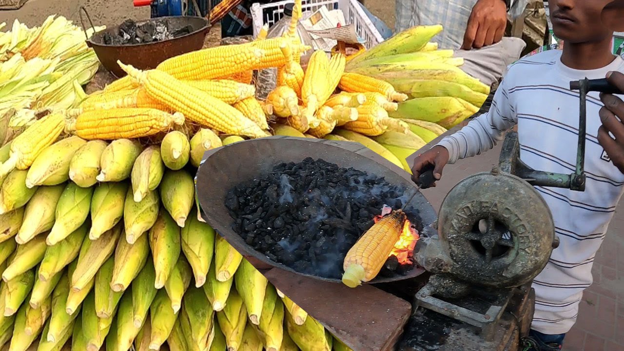 The Man Selling Perfectly Tasty Grilled Corn @ Tk 30 ! Bd Street Food ...