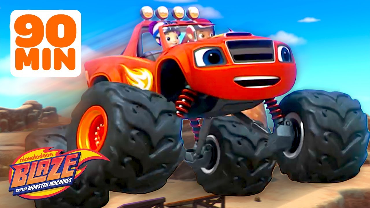 90 MINUTES of Blaze's BIGGEST Jump Rescues & Adventures! w/ AJ | Blaze ...