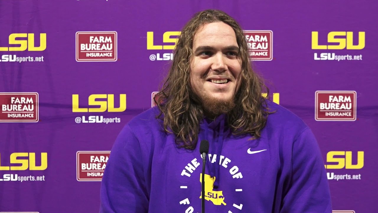 LSU OL Austin Deculus talks Alabama game week - YouTube
