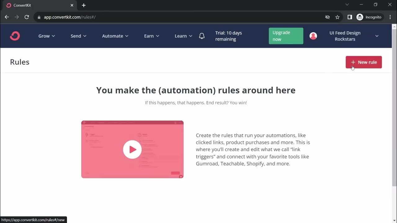 Creating an automation workflow on ConvertKit - YouTube