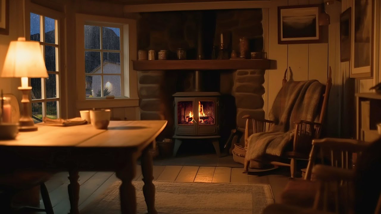 Cozy Cabin Ambience | Rain and Crackling | sleep, study, relax - YouTube