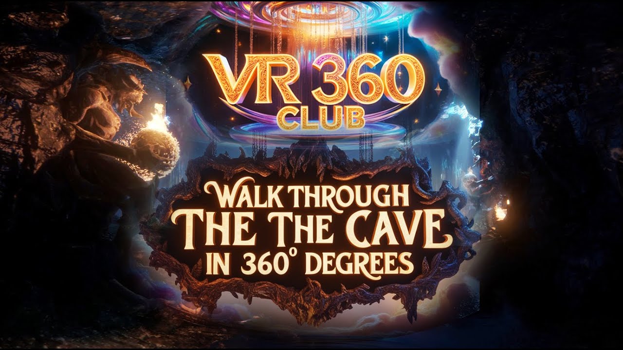 Walk through the cave in 360 degrees. VR world of caves in the ...