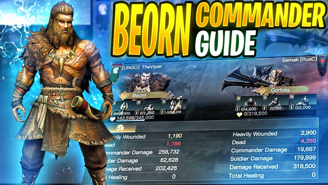 Beorn Commander Guide - With PVP Reports | LOTR: Rise to War - YouTube