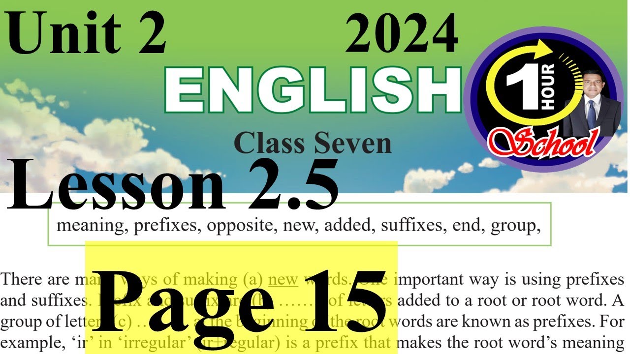 English Class 7 Unit 2 Page 15, Lesson 2.5 English Class 7 2024, Class ...