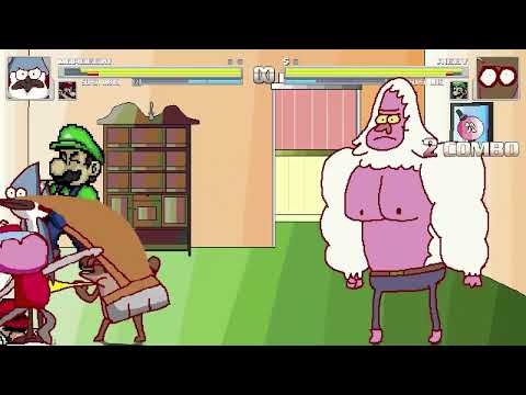 AN Mugen Request #2150: Mordecai & Super Mario VS Rigby & Super Luigi