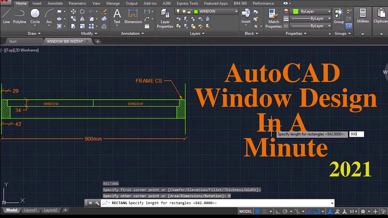 AutoCAD House Design | AutoCAD Window | AutoCAD 2021 tutorial - YouTube