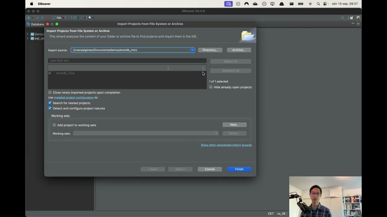 Setup duckdb and dbeaver (coding) - YouTube
