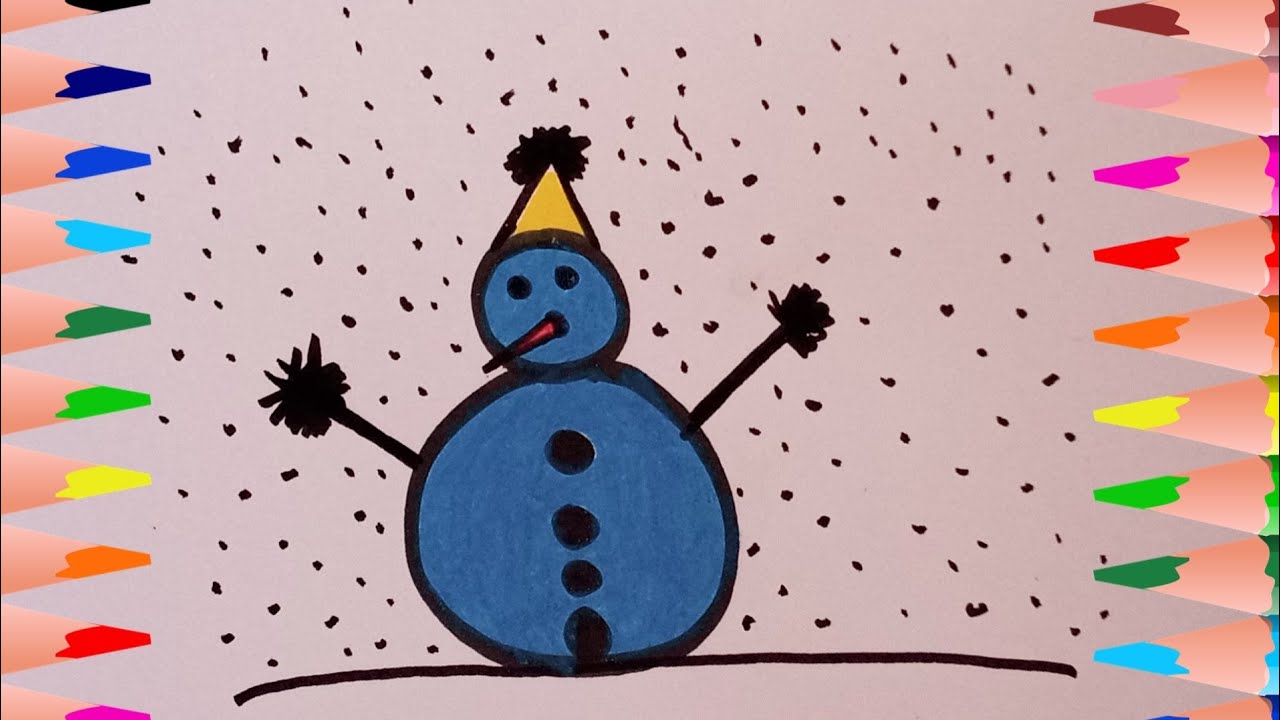 How to draw snowman using number 8 | Draw With Numbers| snowman drawing ...