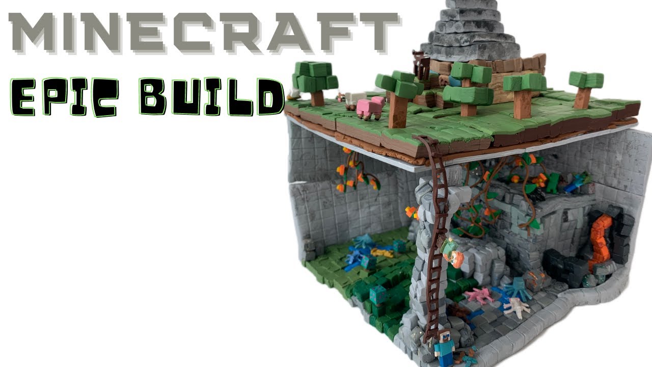 Minecraft Lush Cave Biome Polymer Clay Build - YouTube