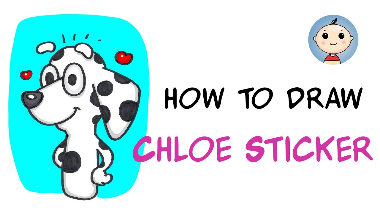 How to Draw Chloe Sticker from Bluey step by step tutorial - YouTube