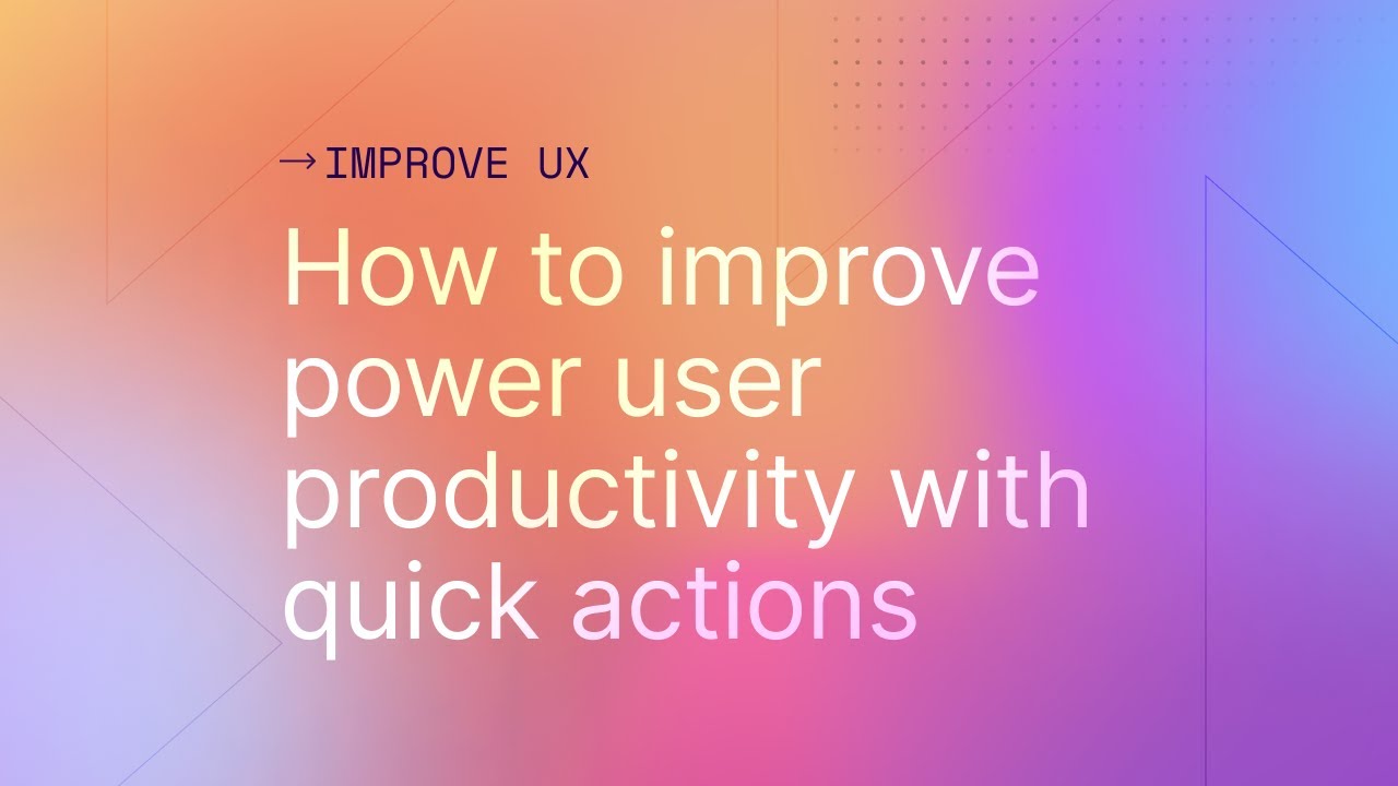 How to improve power user productivity with quick actions - YouTube