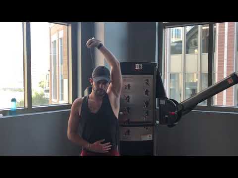 Cable one arm triceps overhead extension - YouTube