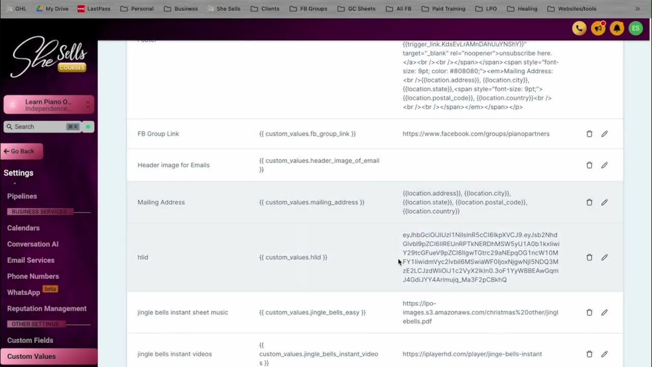 How to use custom values in an email in GHL (High Level) - YouTube