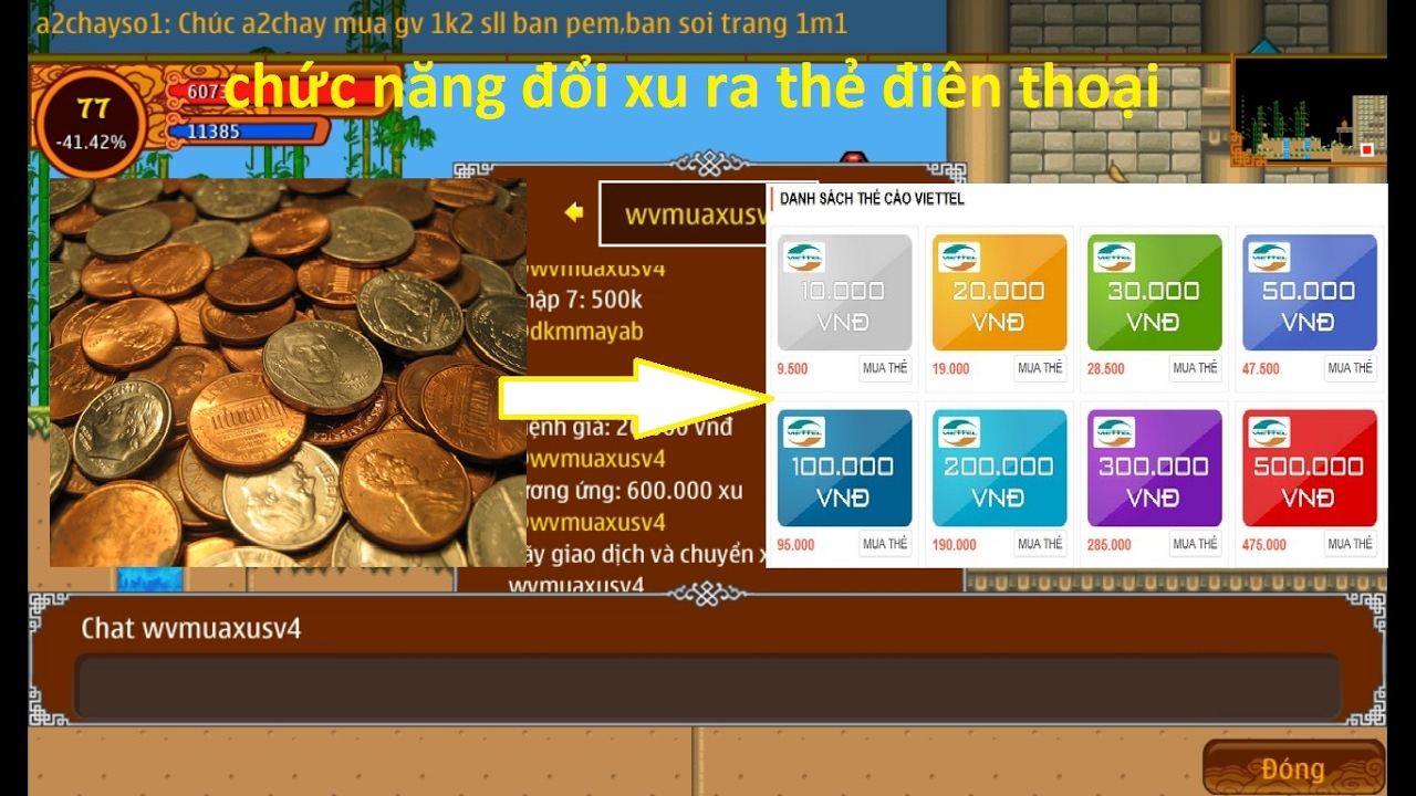 Test thử chức năng chuyển xu qua thẻ điện thoại của wapvip.pro - YouTube